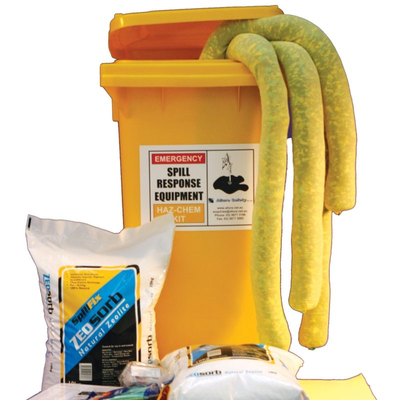 Hazchem Spill Kit Wheelie Bin (120L/240L) - Curran Cleaning Supplies